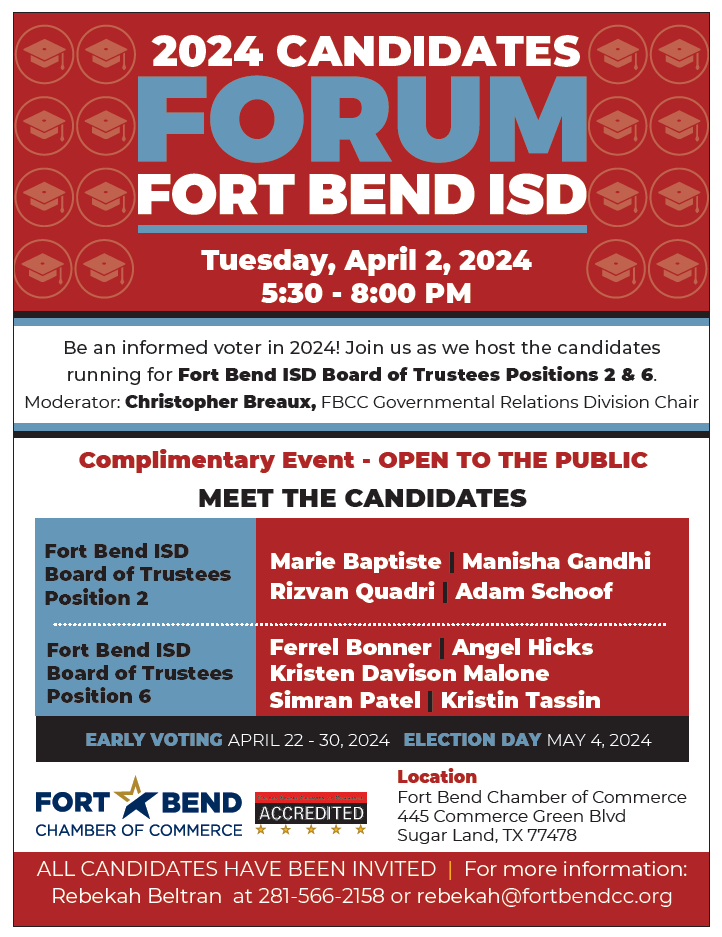 Fort Bend ISD Board of Trustees Positions 2 & 6 Candidates Forum - The ...