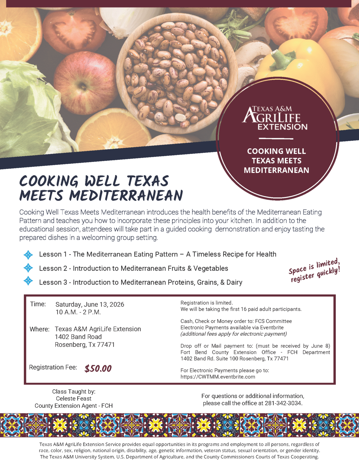 Mediterranean Eating Pattern Class Combines Nutrition Education ...